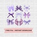Purple Bows Coquette, Bow PNG, Watercolor Purple Bows - Etsy