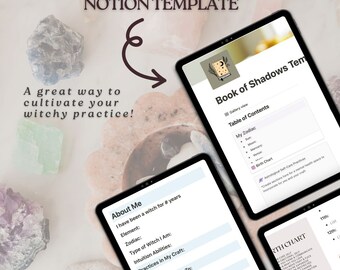 Grimoire/book of Shadows Digital Notion Template for Witchcraft and Astrology dark Mode - Etsy