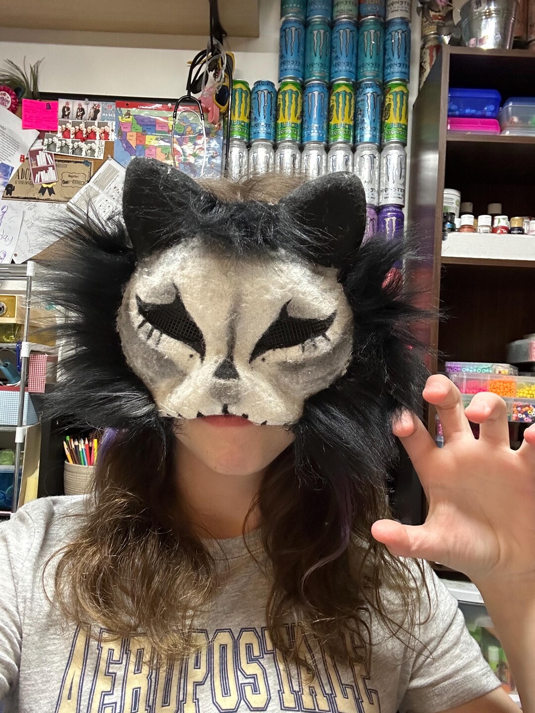 Skeleton White and Black Goth Therian Furry Mask - Etsy
