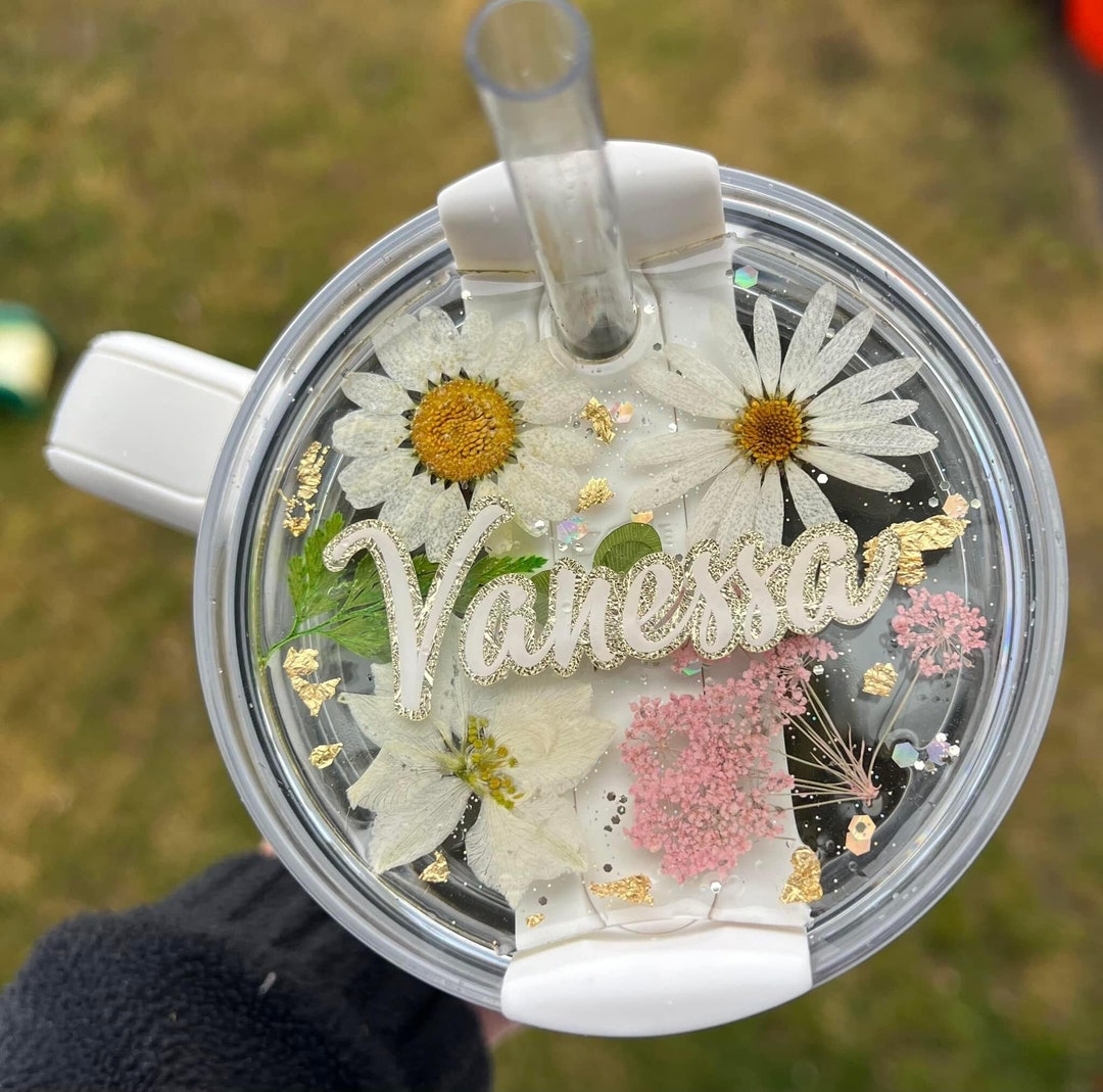 Dried Flowers Stanley Topper: Personalized 20/30/40oz Quencher Name ...