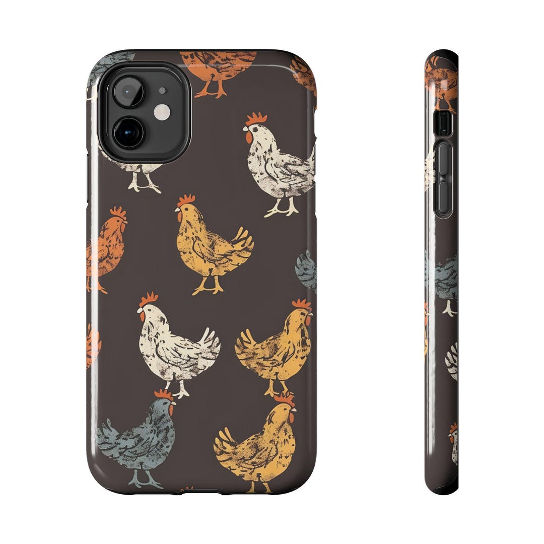 Farmhouse Colorful Chicken Pattern Design Phone Cases for iPhone 16 Pro ...