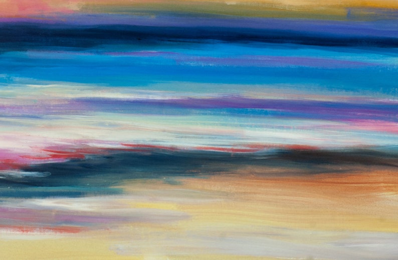Original Abstract Painting Sea Art Sunrise Wave on Gallery - Etsy