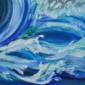 Rolling Wave Large Art Acrylic Painting Abstract Sea Art Home Hanging ...