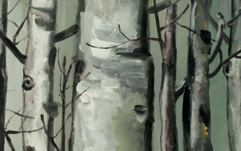 Original Abstract Tree Art Oil Painting Aspen Forest on Canvas | Etsy