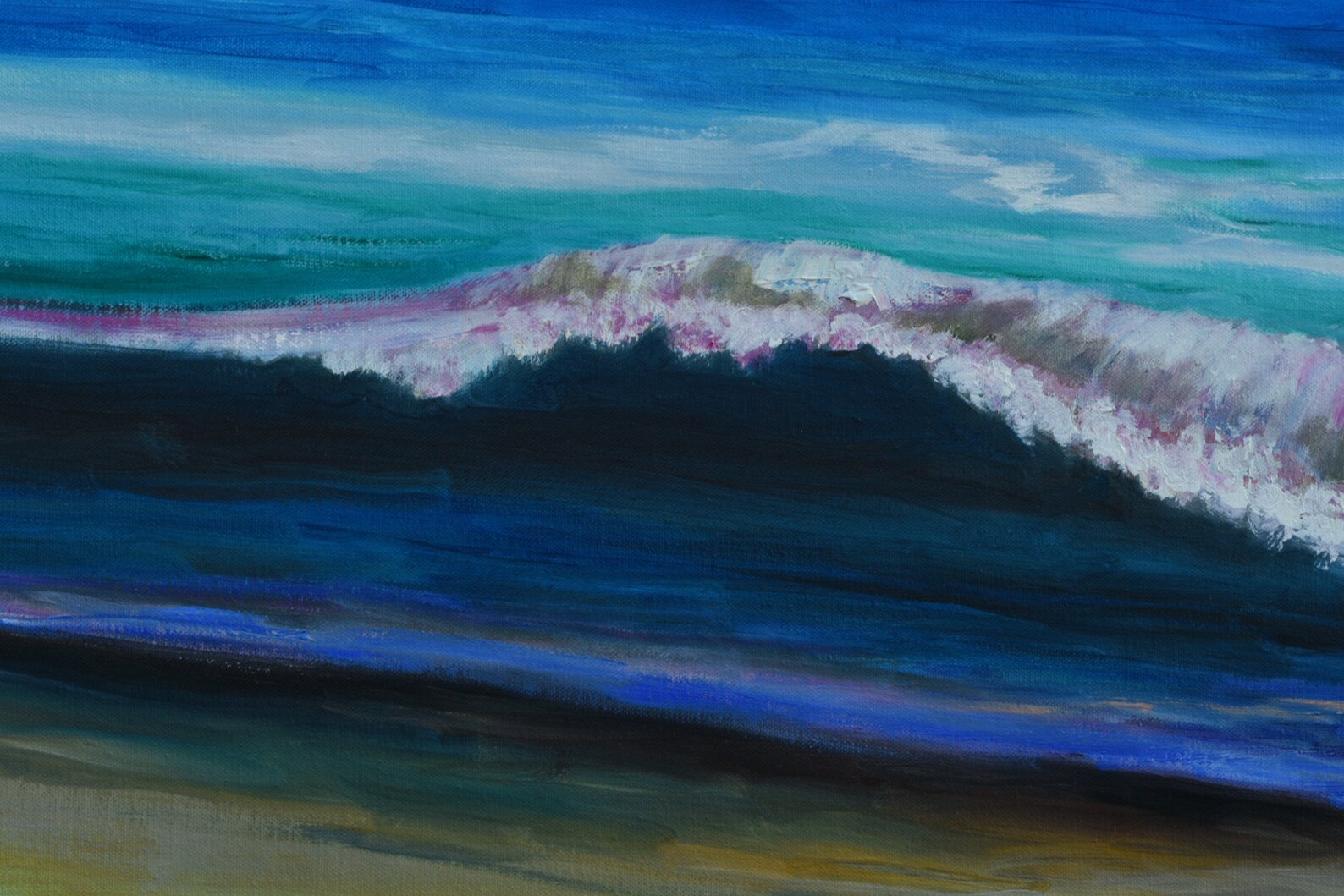 Original Abstract Painting Sea Art Sunrise Beach Wave on - Etsy