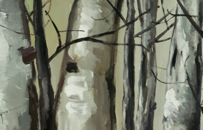 Original Abstract Tree Art Oil Painting Aspen Forest on Canvas | Etsy