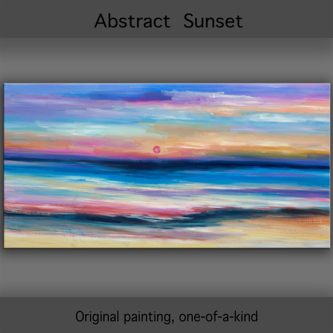 Original Abstract Painting Sea Art Sunrise Wave on Gallery - Etsy