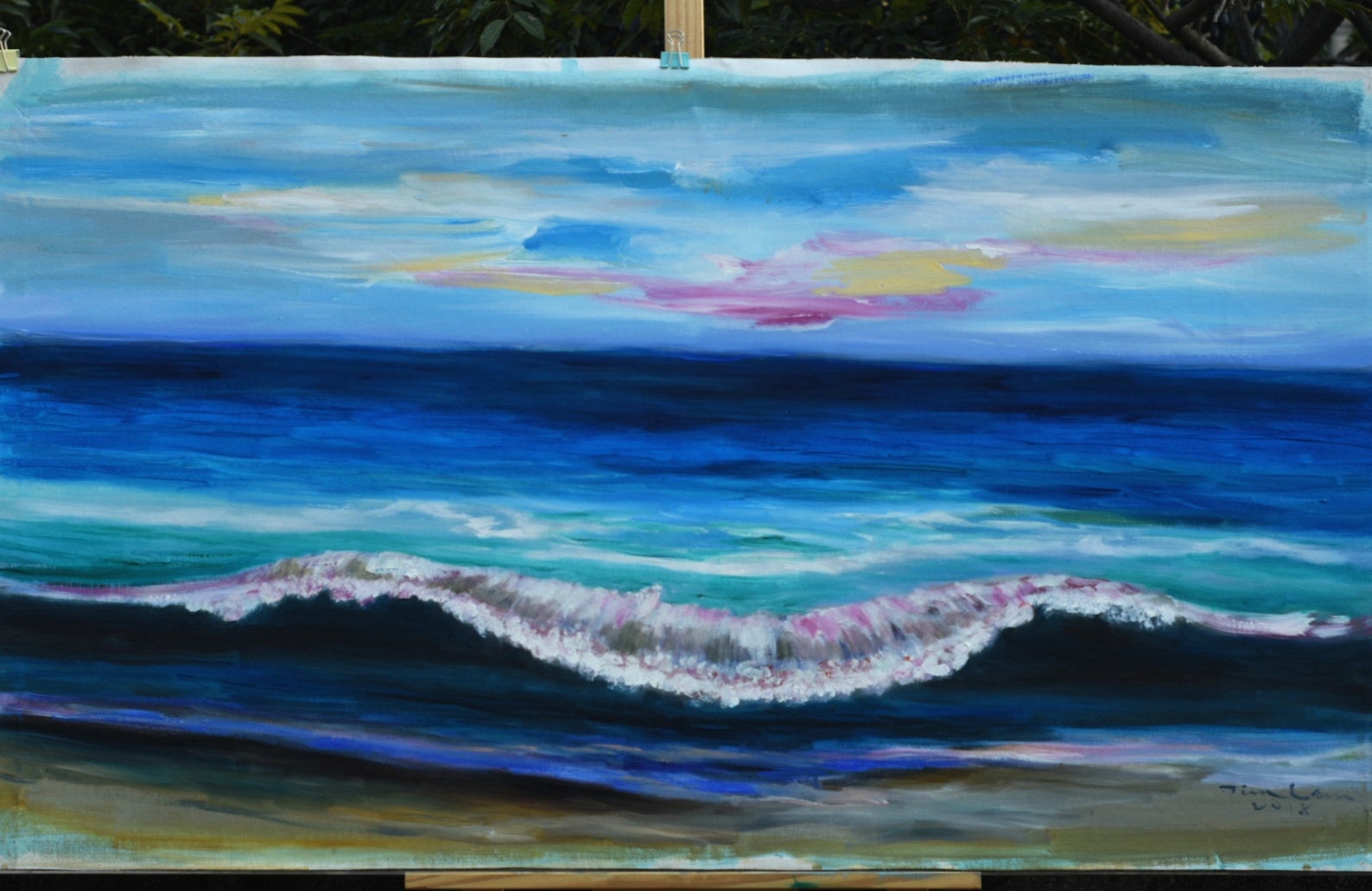 Original Abstract Painting Sea Art Sunrise Beach Wave on - Etsy