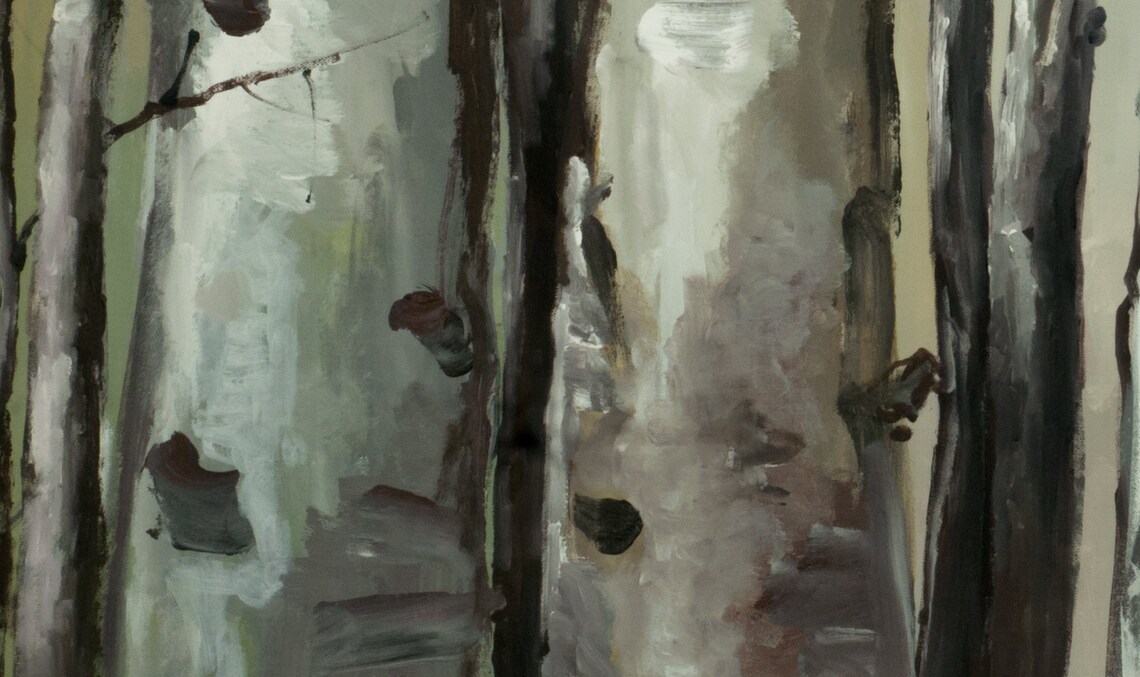 Original Abstract Tree Art Oil Painting Aspen Forest on Canvas | Etsy