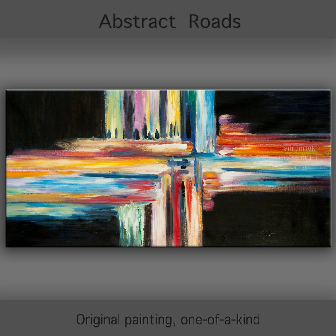 Original Roads Art Abstract Painting Fresh Painting on Canvas - Etsy