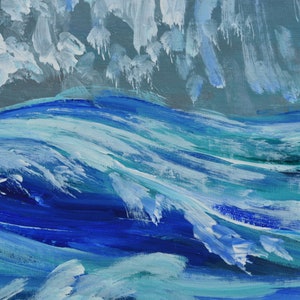 Rolling Wave Large Art Acrylic Painting Abstract Sea Art Home Hanging ...