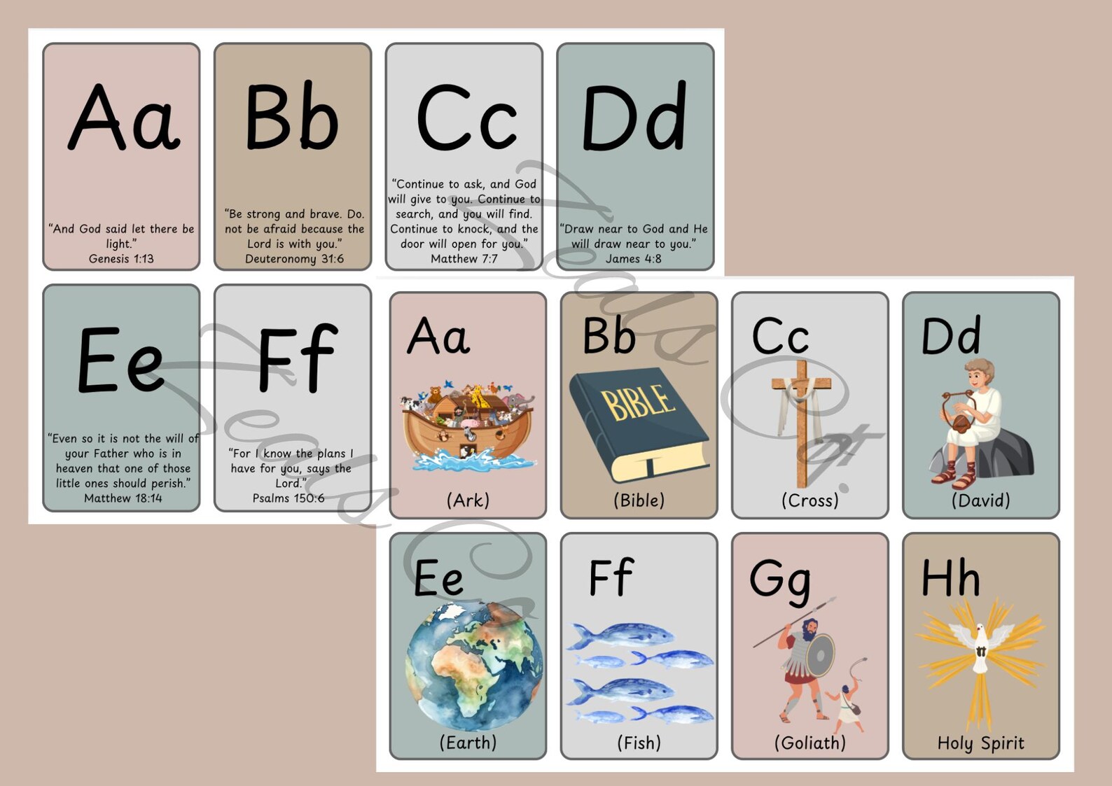 ABC Bible Flash Cards for Kids | Printable Bible Activity | ABC Bible ...