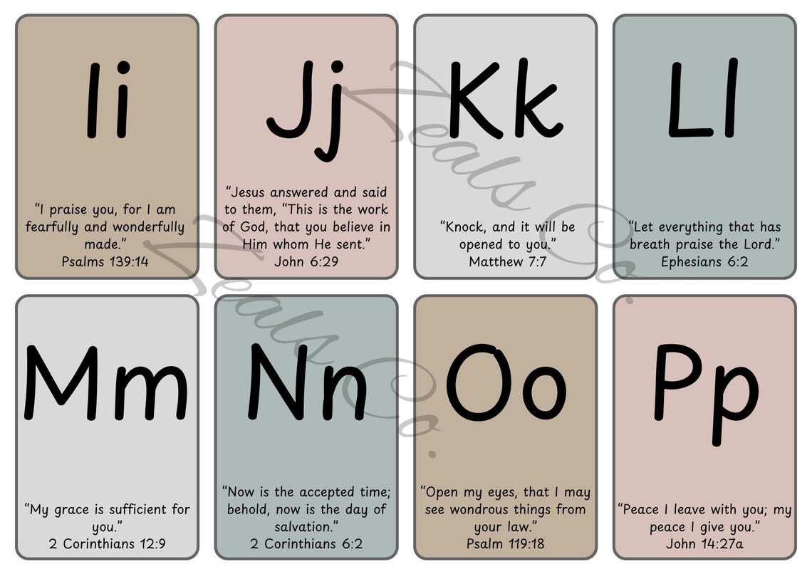 ABC Bible Flash Cards for Kids | Printable Bible Activity | ABC Bible ...