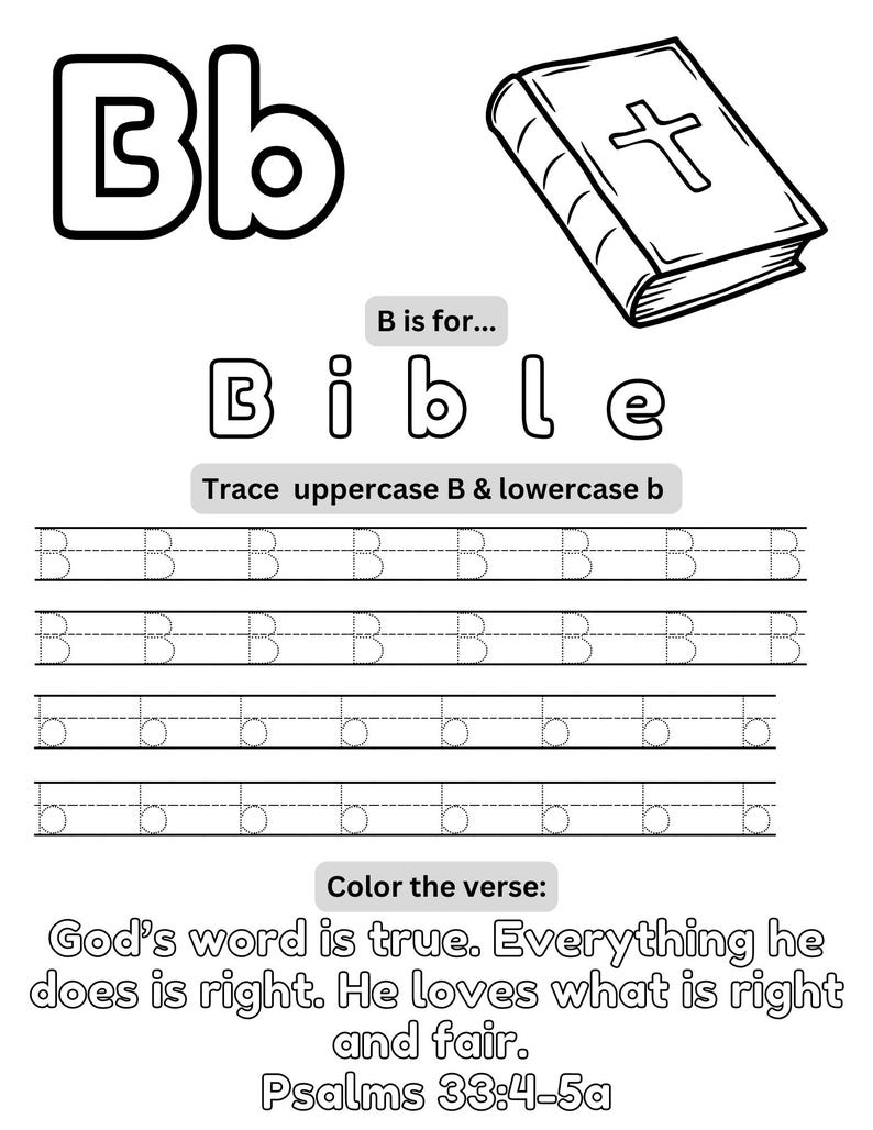 Bible ABC Tracing Cards: Handwriting Practice (PDF) - Etsy