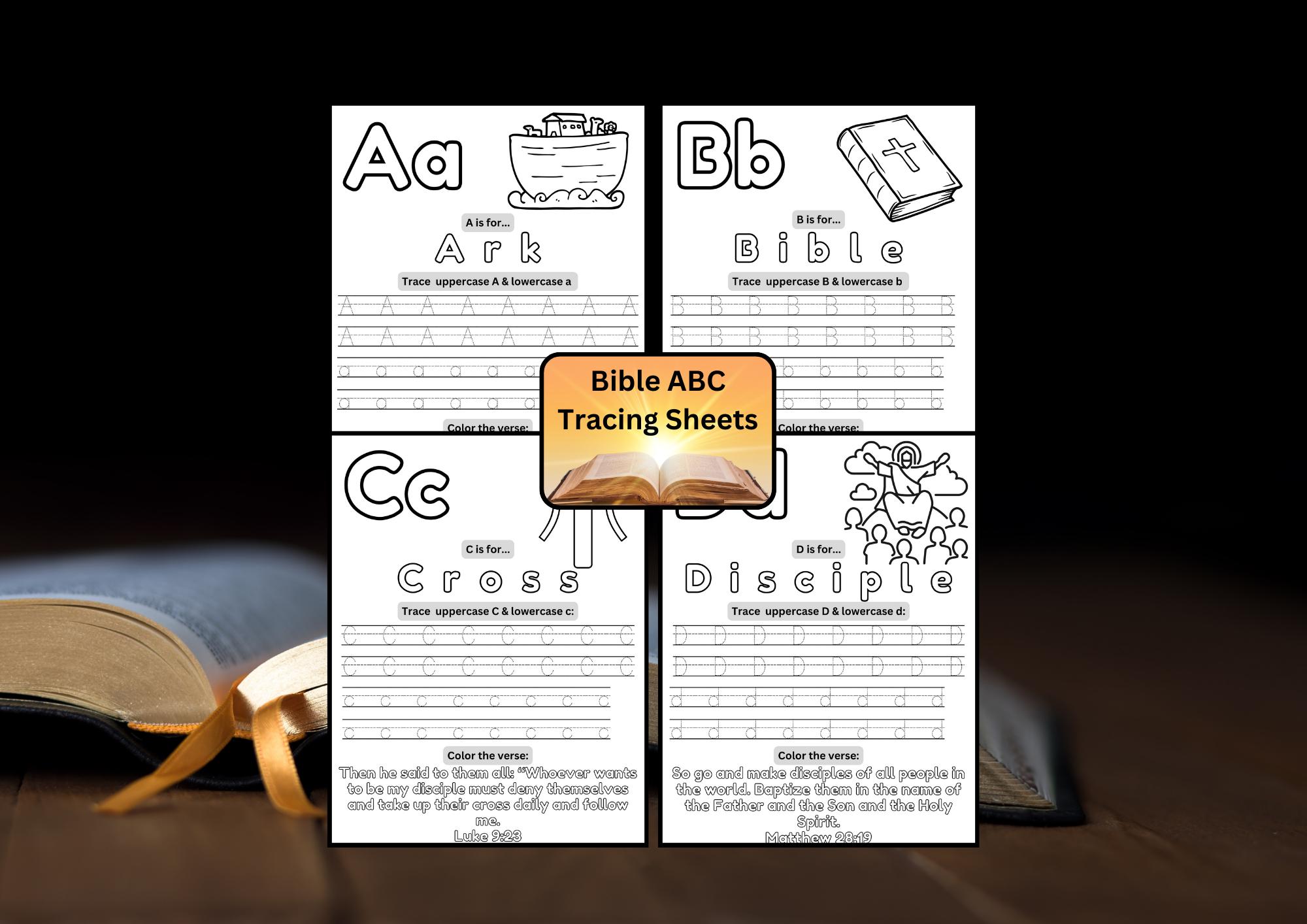 Bible ABC Tracing Cards: Handwriting Practice (PDF) - Etsy