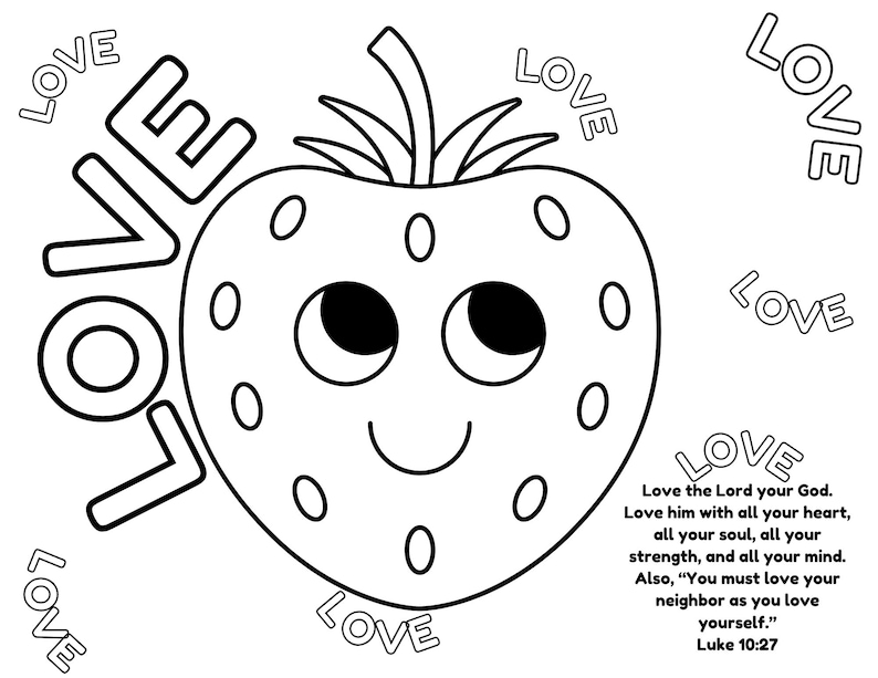 Fruit of the Spirit Coloring Pages, Printable Kids Bible Verse ...