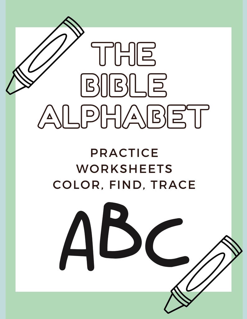 26 Bible Alphabet Worksheets, Upper & Lowercase, Preschool ...