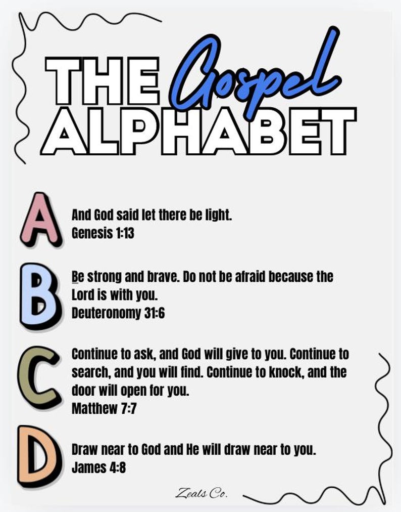 The Gospel Alphabet | Printable Bible Activity | ABC Bible Verse | A-Z ...