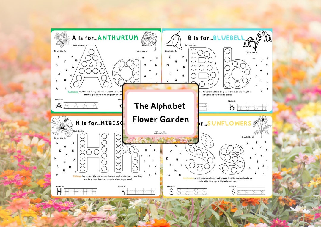 The Alphabet Flower Garden, ABC Flower Paint Dot Activities for Kids ...