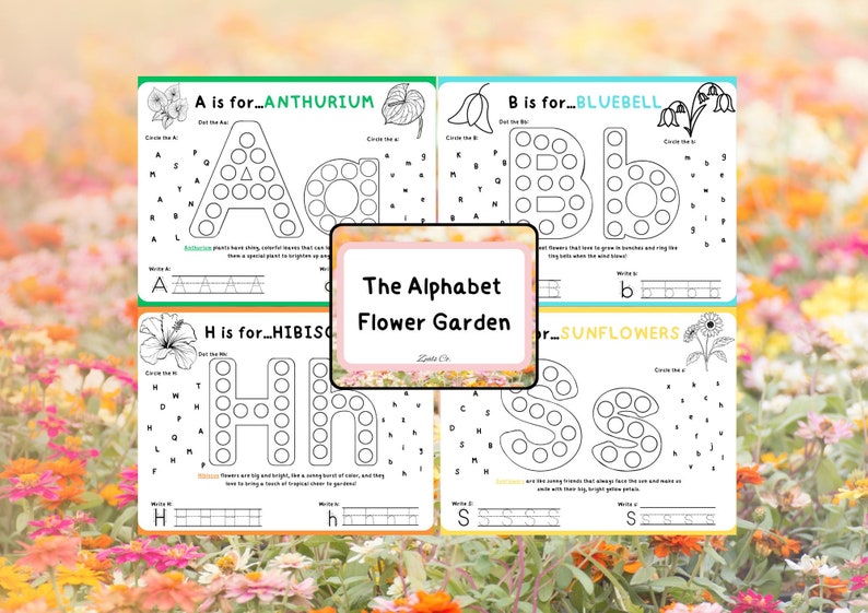 ABC Flower Garden Dot Activity: Letter Tracing for Kids (digital ...