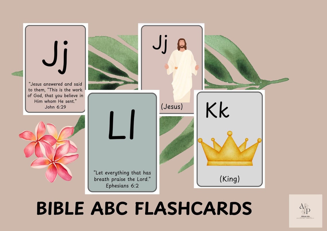 ABC Bible Flash Cards for Kids | Printable Bible Activity | ABC Bible ...