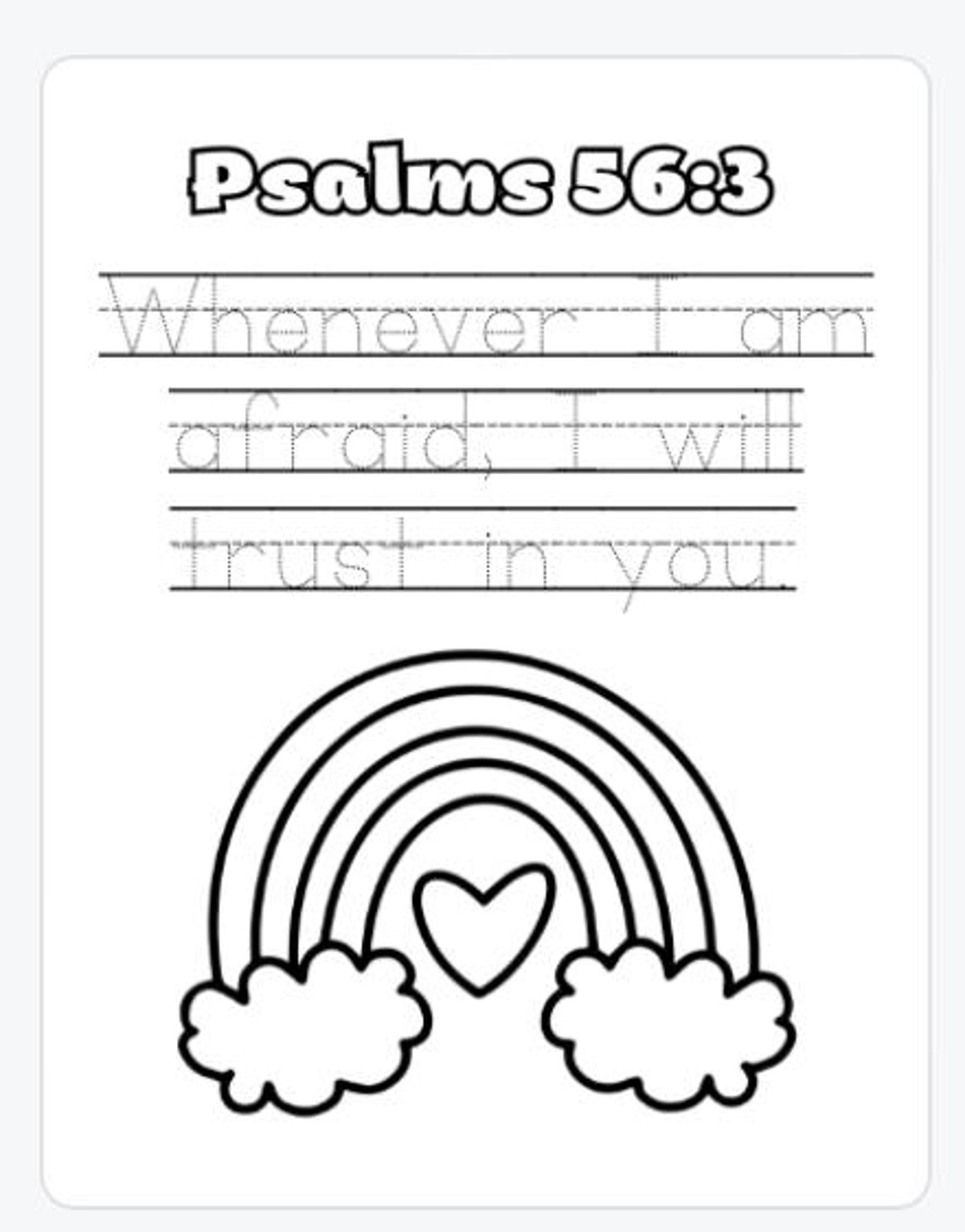 Bible Verse Tracing and Coloring Pages for Children - Etsy