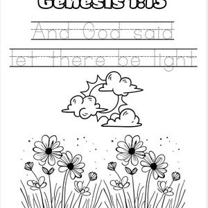 Bible Verse Tracing and Coloring Pages for Children - Etsy