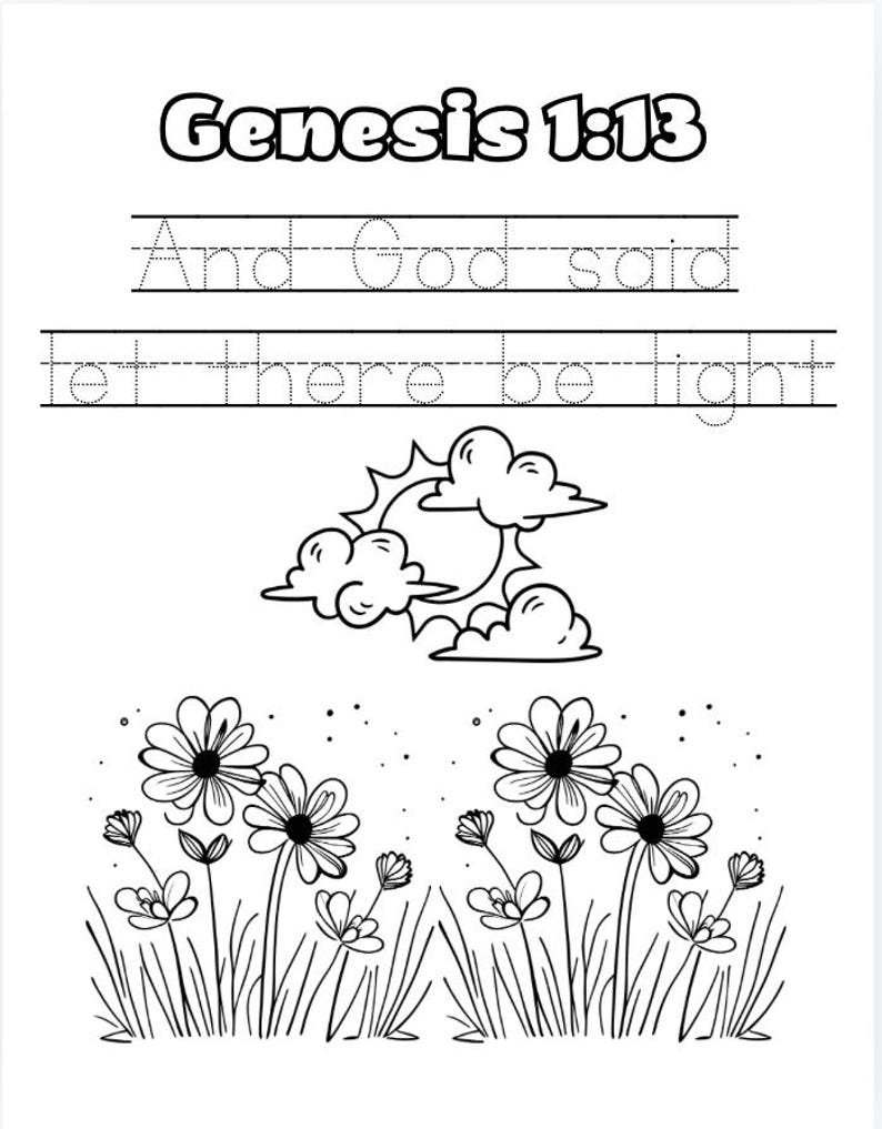 Bible Verse Tracing and Coloring Pages for Children - Etsy