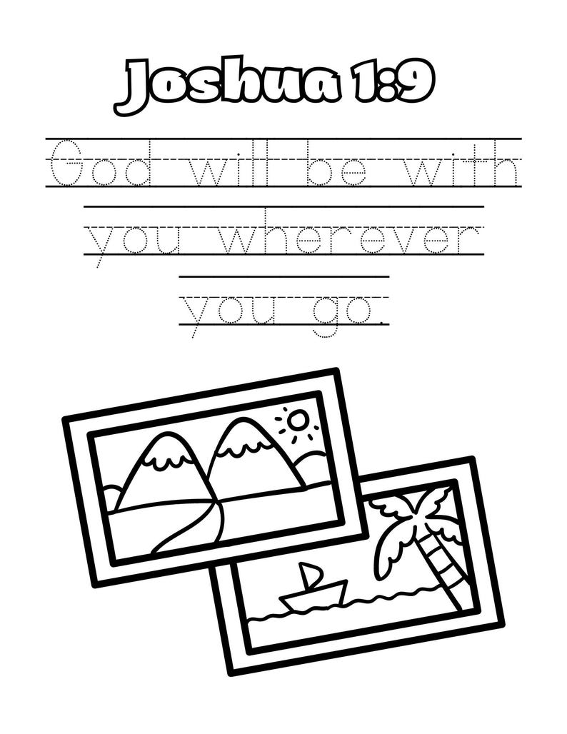 30 Bible Verse Tracing and Coloring Pages for Children - Etsy