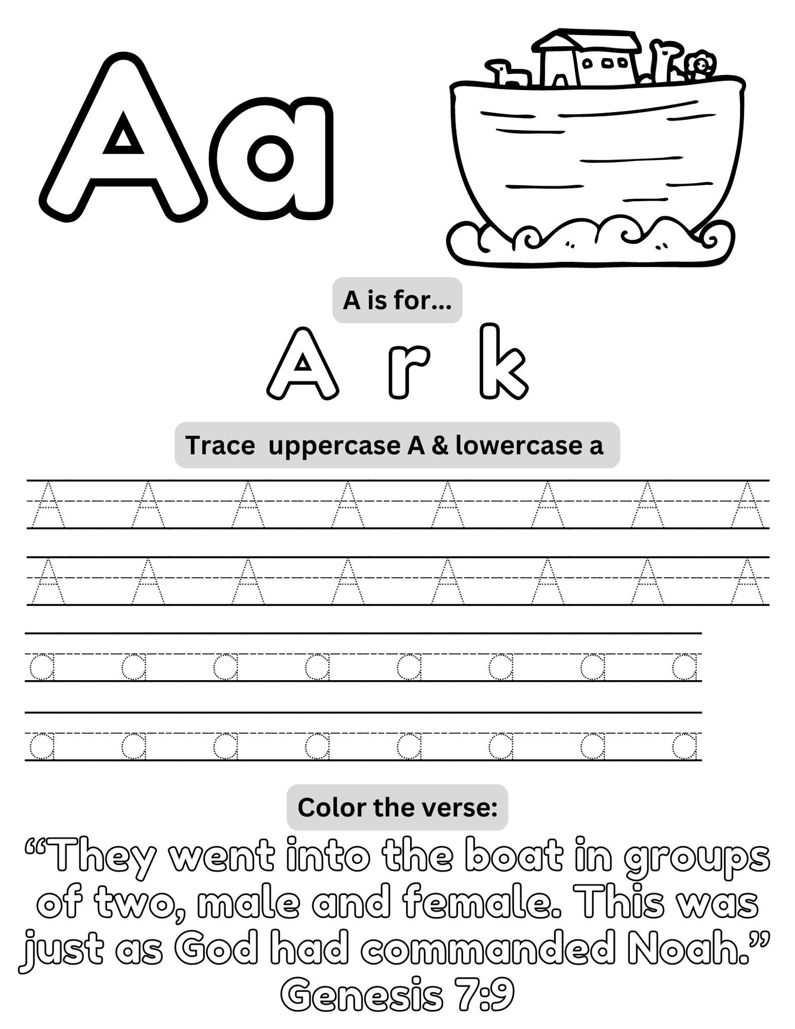 Bible ABC Tracing Cards: Handwriting Practice (PDF) - Etsy