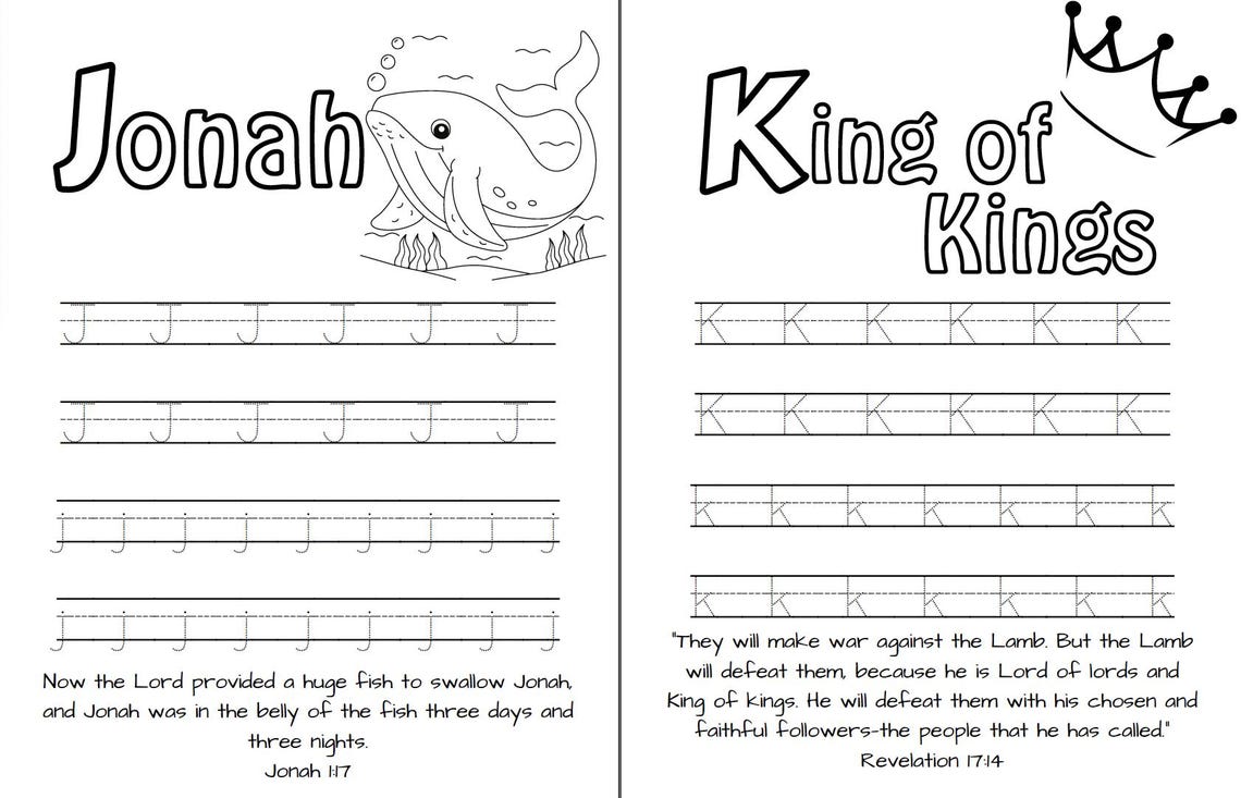 Alphabet ABC Scripture Tracing Cards, Bible Verse Activity, Homeschool ...