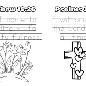 15 Bible Verse Tracing and Coloring Pages for Children - Etsy