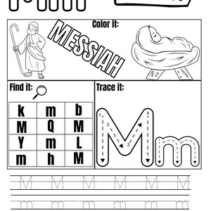 26 Bible Alphabet Worksheets, Upper & Lowercase, Preschool ...