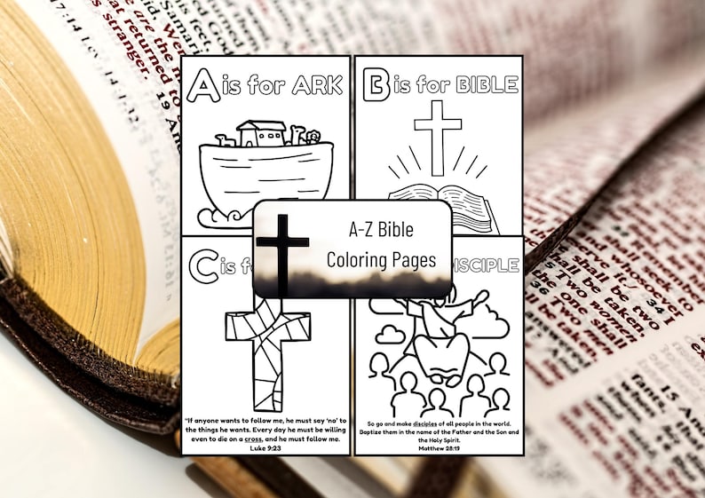 Abc's of the Bible Coloring Book - Etsy