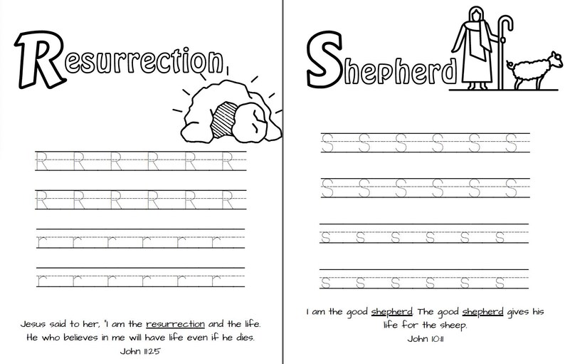 Alphabet ABC Scripture Tracing Cards, Bible Verse Activity, Homeschool ...