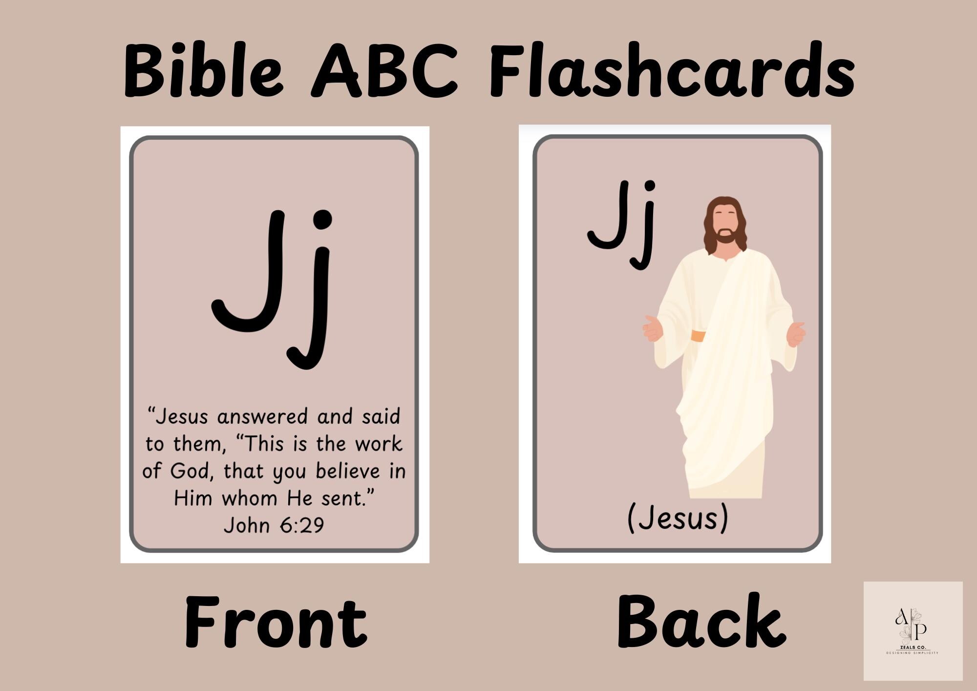 ABC Bible Flash Cards for Kids | Printable Bible Activity | ABC Bible ...