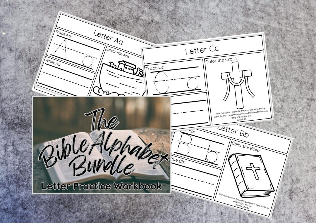Bible Alphabet Tracing Workbook: Preschool Letter Practice (PDF ...