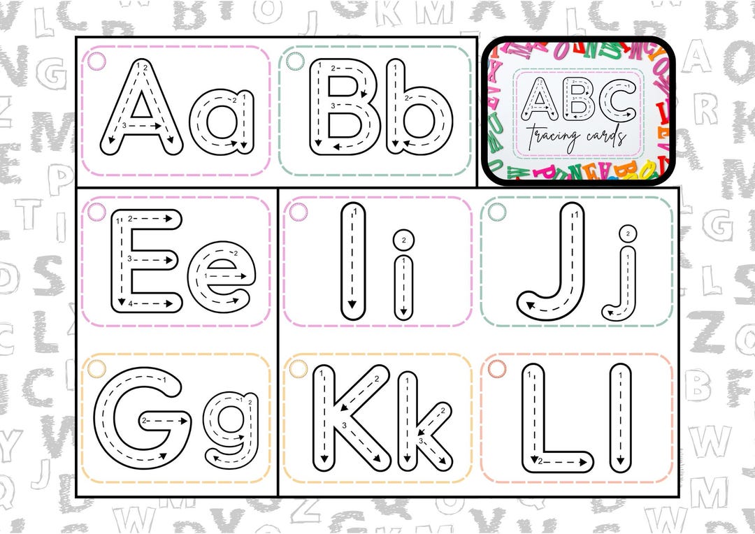 Small Alphabet Tracing Cards, Letter Tracing, Alphabet Letter ...