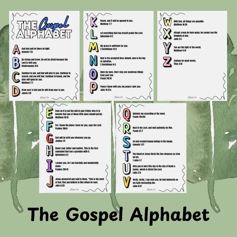 Christian Alphabet Print - Etsy