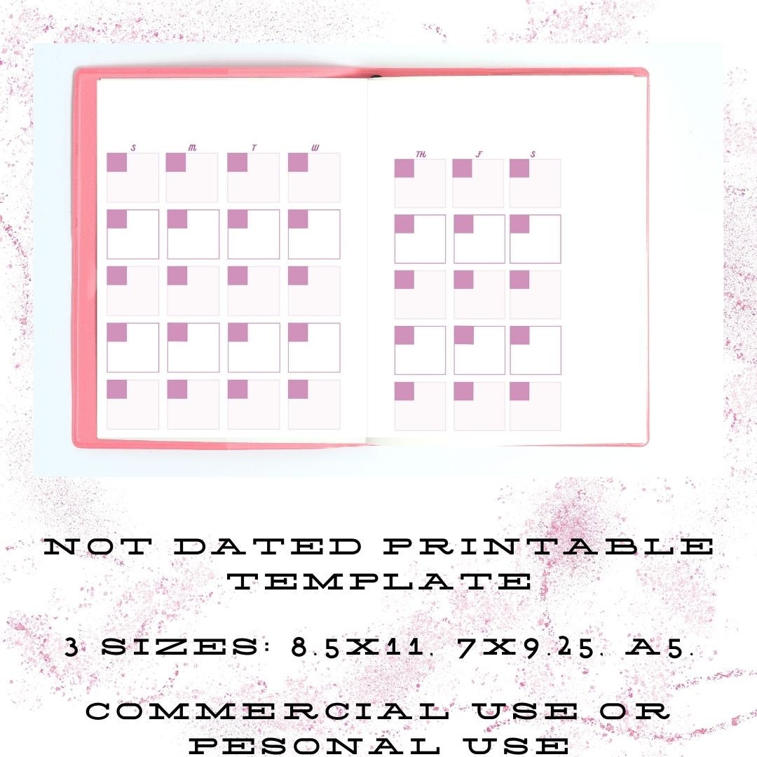 Printable Monthly Calendar Two Page/editable CANVA Link/ Two Free ...