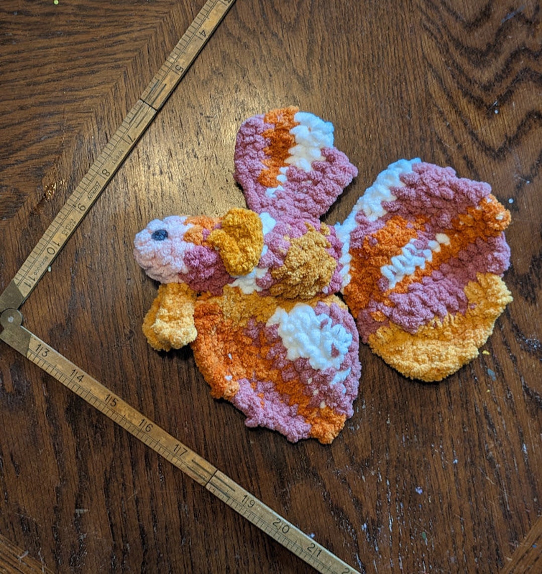 Crochet - Amigurumi Betta Fish - Plush Stuffy - Koi Pink and Orange - Etsy