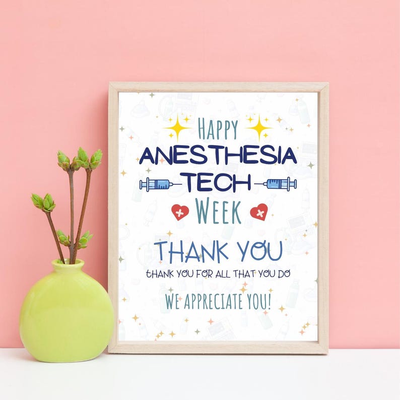 Happy Anesthesia Tech Week Printable Poster: Appreciation Gift (digital ...