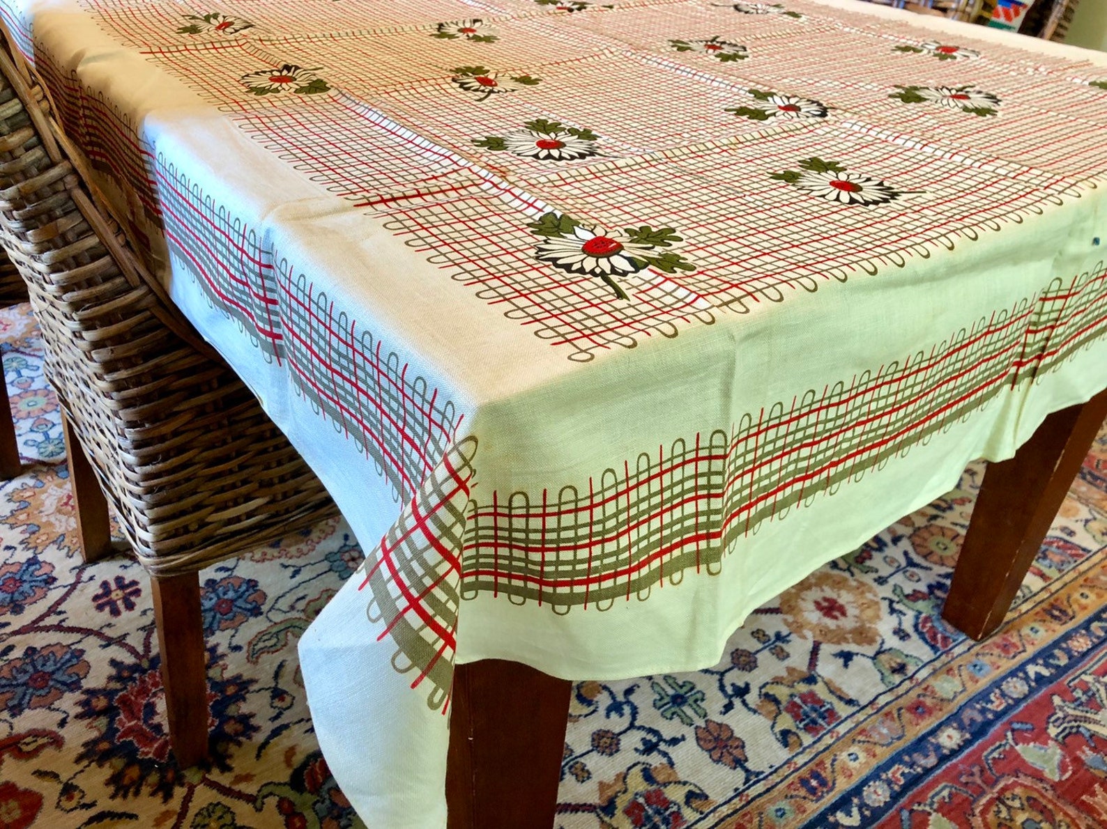 Vintage Linen Tablecloth Victory Prints KB 1940s Pure Linen | Etsy