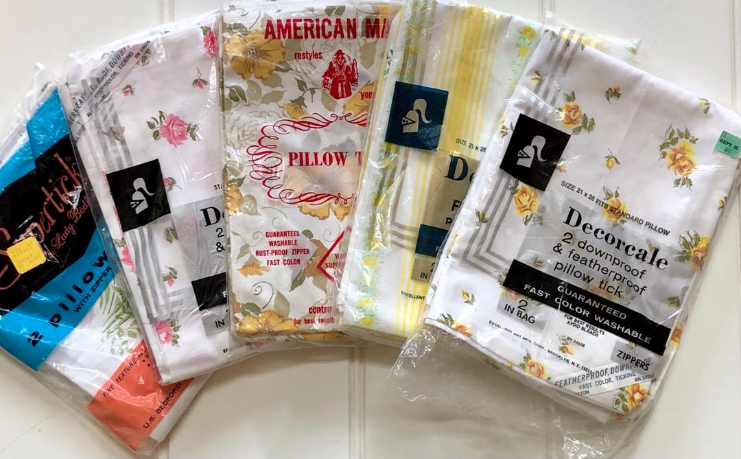 New Old Stock Vintage Pillow Ticks - Pillow Cover - Country - Farmhouse ...