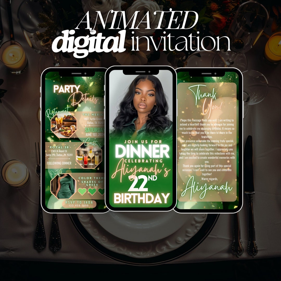 Digital Dinner Party Invitation Canva Template, Dinner Party, Party ...
