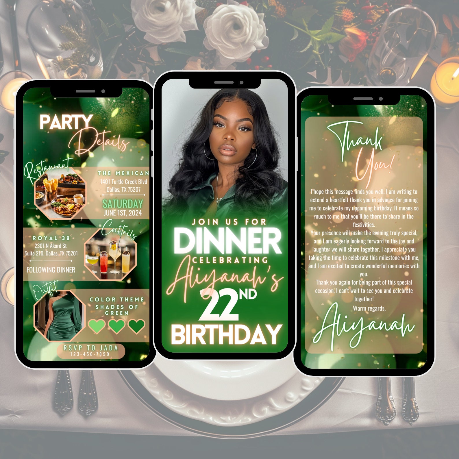 Digital Dinner Party Invitation Canva Template, Dinner Party, Party ...
