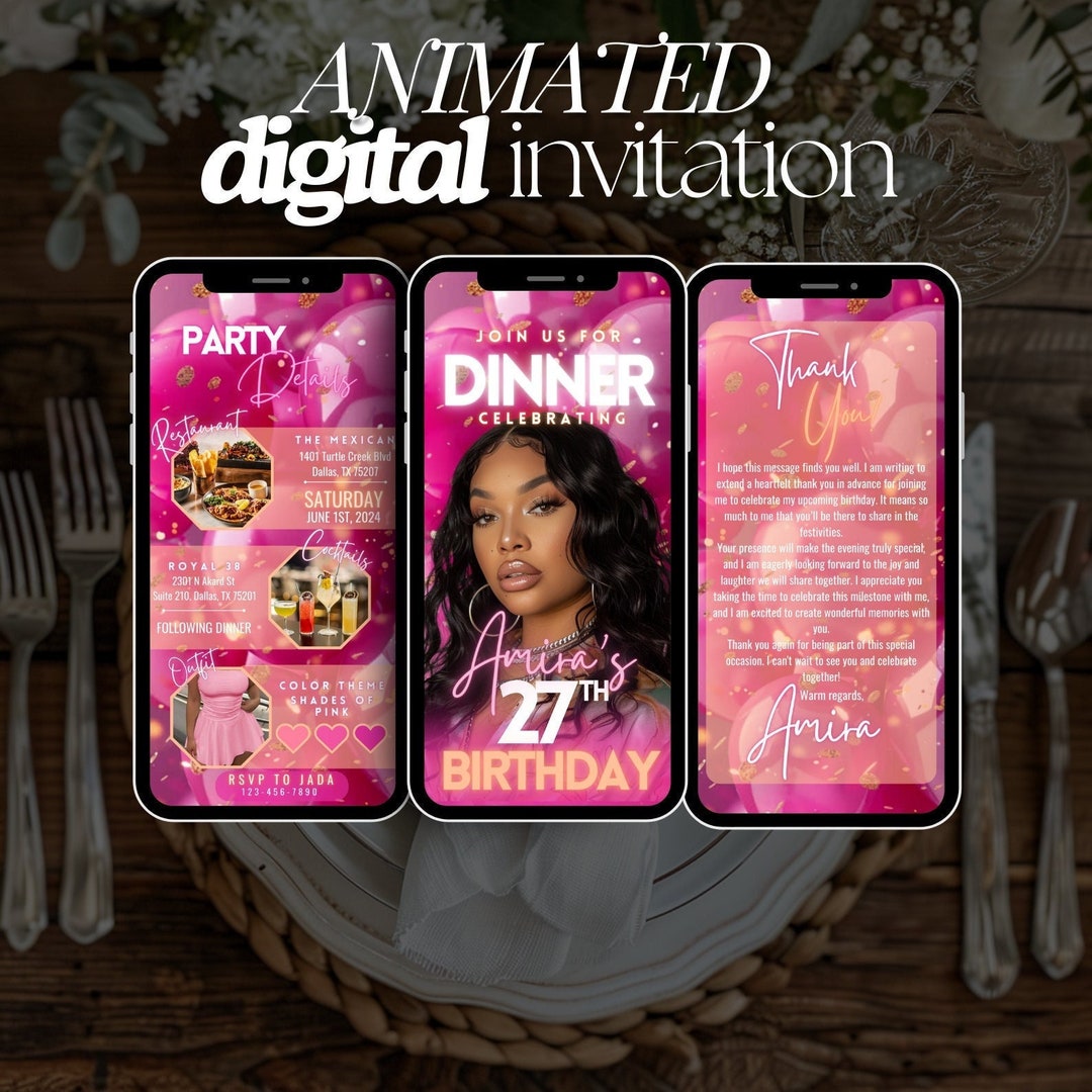 Digital Dinner Party Invitation Canva Template, Dinner Party, Party ...