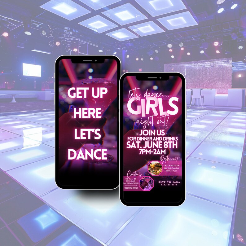 Girls Night Out Invitation Canva Template, Ladies Night, Party Invite ...