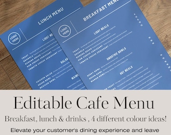 Modern Restaurant Menu Template Chalkboard Menu Canva Template Editable ...
