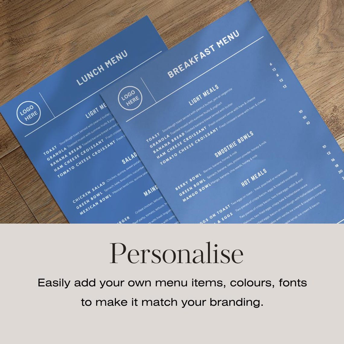 Menu Template, Food, Beverage, Canva Template Restaurant Branding - Etsy